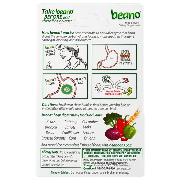 Beano Ultra 800 Food Enzyme Dietary Supplement Tablets - 1Source