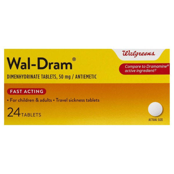 Walgreens Wal-Dram Antimetic Travel Sickness Tablets - 1Source