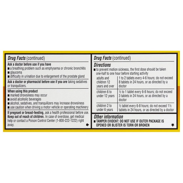 Walgreens Wal-Dram Antimetic Travel Sickness Tablets - 1Source