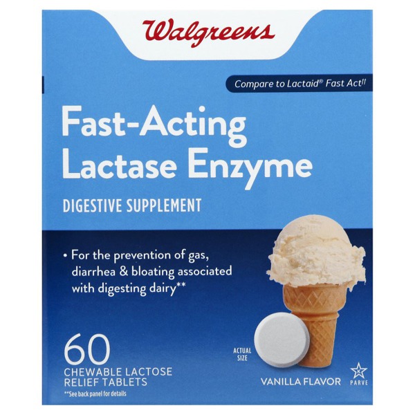Walgreens Lactose Fast Acting Relief Chewable Tablets - 1Source