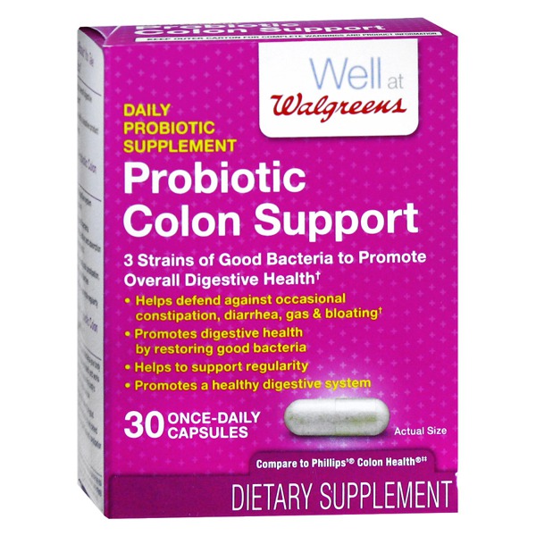 Walgreens Probiotic Colon Support Dietary Supplement Capsules - 1Source