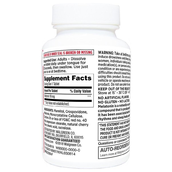 Walgreens Melatonin 10Mg Quick Dissolve - 1Source
