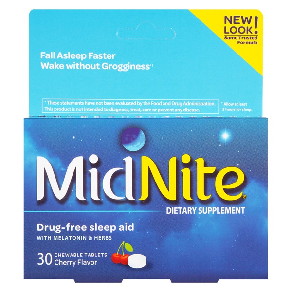 Midnite Sleep Aid, Tablets Cherry - 1Source