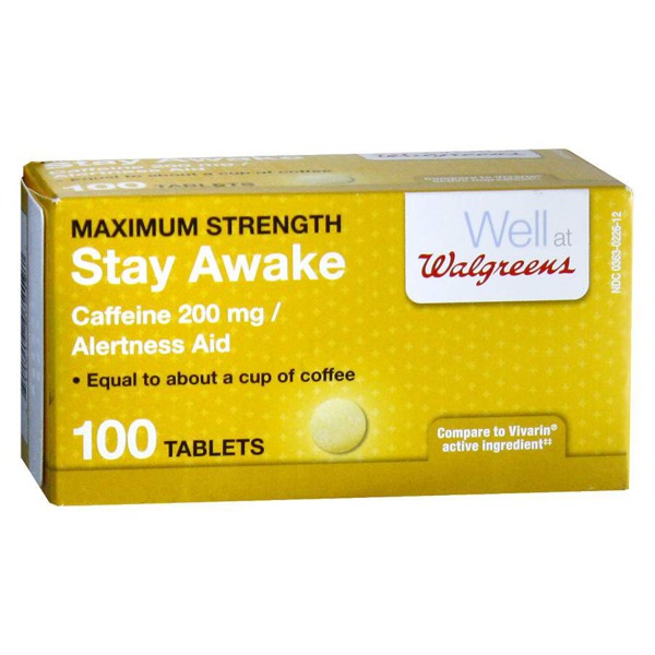 Walgreens Stay Awake Caffeine 200 Mg Alertness Aid Tablets - 1Source