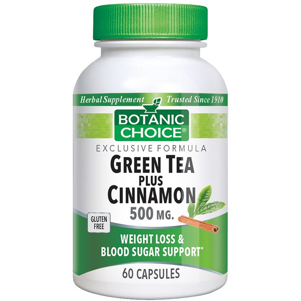 Botanic Choice Green Tea Plus Cinnamon 500 Mg Herbal Supplement ...