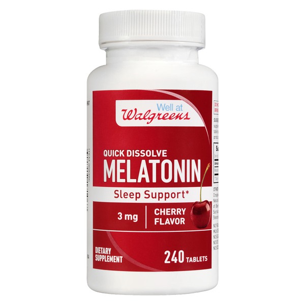 Walgreens Melatonin Sleep Support 3Mg, Quick Dissolve Tablets Cherry ...