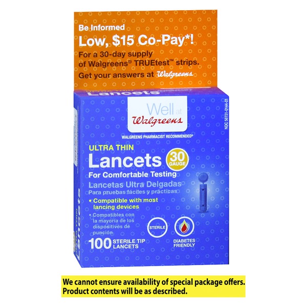Walgreens Super Thin 30 Gauge Sterile Tip Lancets - 1Source
