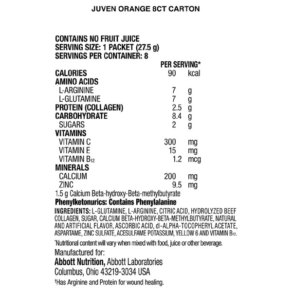 Juven Therapeutic Nutrition Powder Orange - 1Source