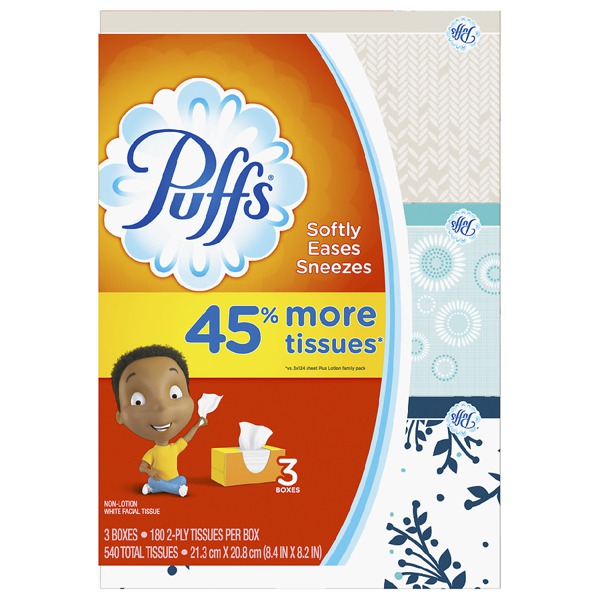 Puffs Basic Facial Tissue White - 1Source