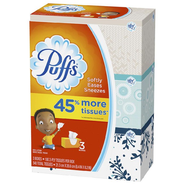 Puffs Basic Facial Tissue White - 1Source