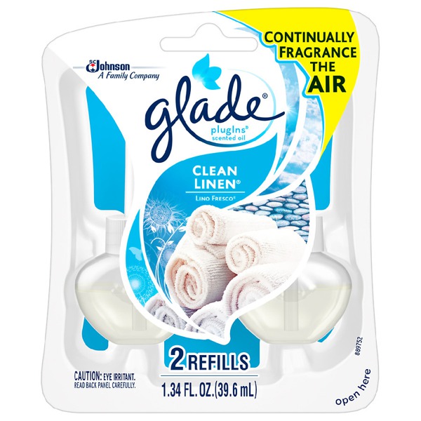 Glade Plugins® Scented Oil Refills - Clean Linen® - 1Source