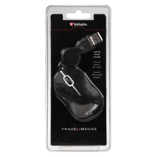 Verbatim Wired Travel Mouse 98113 Black - 1Source