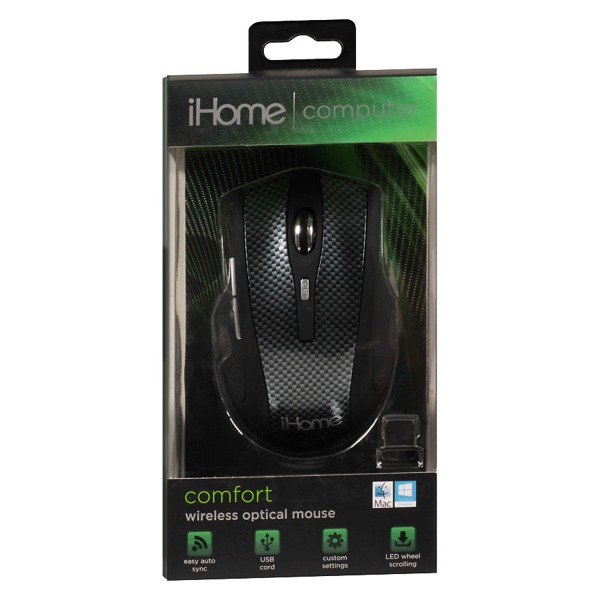 Ihome Wireless Optical Mouse Comfort IH-391C Black - 1Source