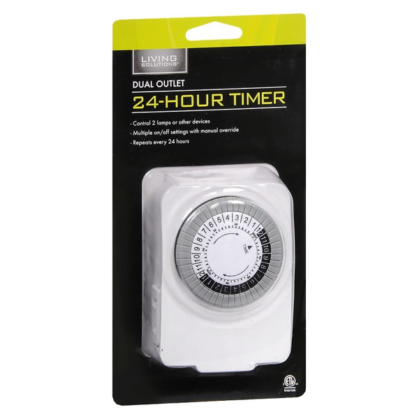 Living Solutions Dual Outlet 24 Hour Timer White 1Source