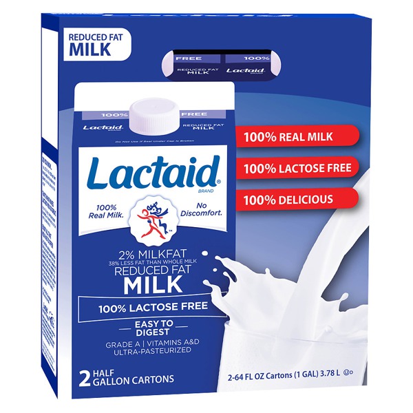 Lactaid Reduced Fat Milk 1/ 2 Gallon Carton - 1Source