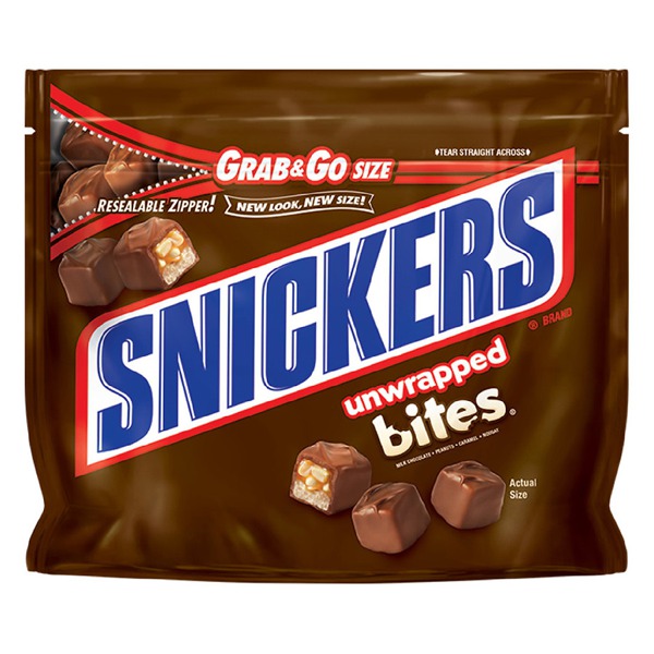 Snickers Bites Size Chocolate Bars Candy Grab & Go Size Pouch - 1Source