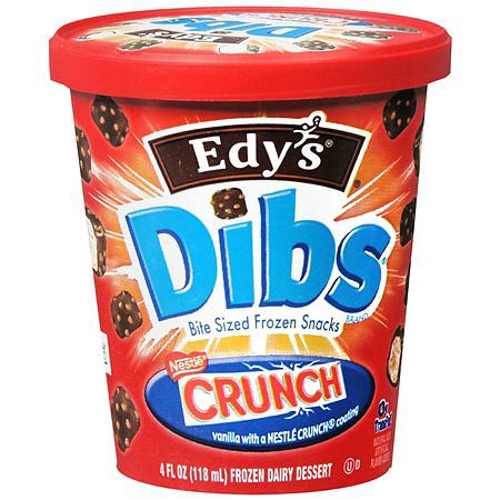 Edy'S Dibs Bite Sized Frozen Dairy Dessert Snacks Crunch - 1Source