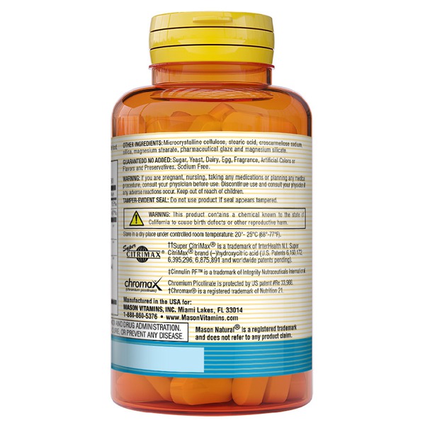 Mason Natural Fat Burner Plus Super Citrimax Tablets - 1Source