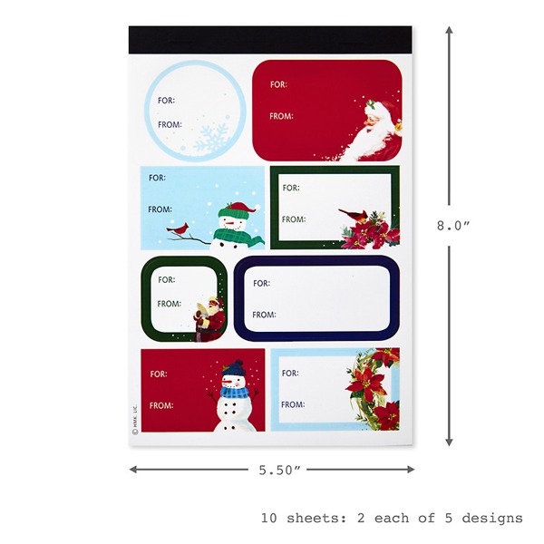 Hallmark Holiday Gift Tag Stickers (80 Labels, Classic Christmas) - 1Source