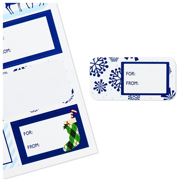 Hallmark Holiday Gift Tag Stickers (80 Labels, Classic Christmas) - 1Source