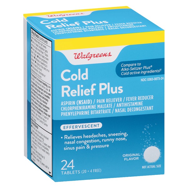 Walgreens Effervescent Cold Relief Plus Tablets Original Flavor - 1Source