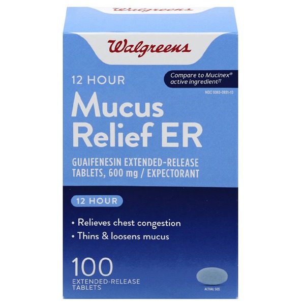 Walgreens 12-Hour Mucus Relief ER Tablets - 1Source