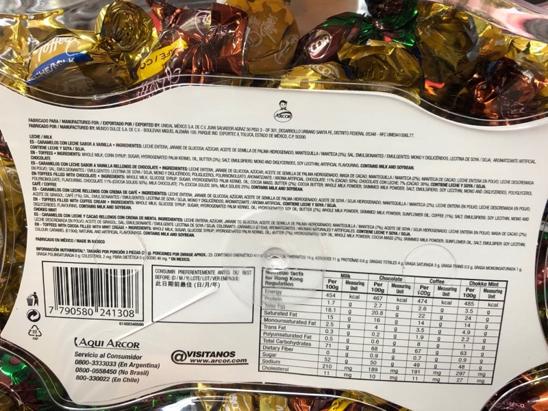 Arcor Butter Toffees Collection Sabores Surtidos Assorted Flavours ...