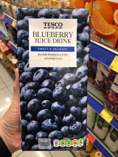 Tesco Blueberry Juice Drink Tesco 藍梅汁 - 1Source