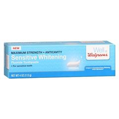 Walgreens Sensitive Whitening Fluoride Toothpaste, Original, 4 Oz - 1Source