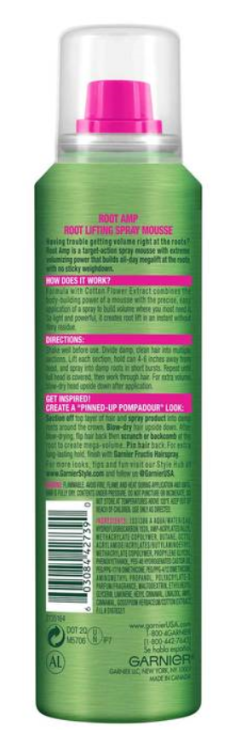 Garnier Fructis Root Amp Root Lifting Spray Mousse - 1Source