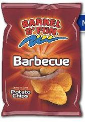 Barrel O' Fun Potato Chips, BBQ Thins - 1Source