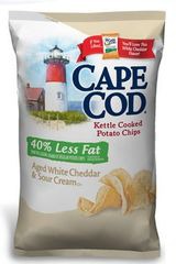 Cape Cod 40% Less Fat Potato Chips, Aged White Cheddar & Sour Cream ...