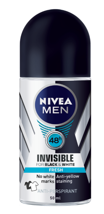 NIVEA MEN INVISIBLE FOR BLACK & WHITE FRESH ANTI PERSPIRANT ROLL ON - 1Source