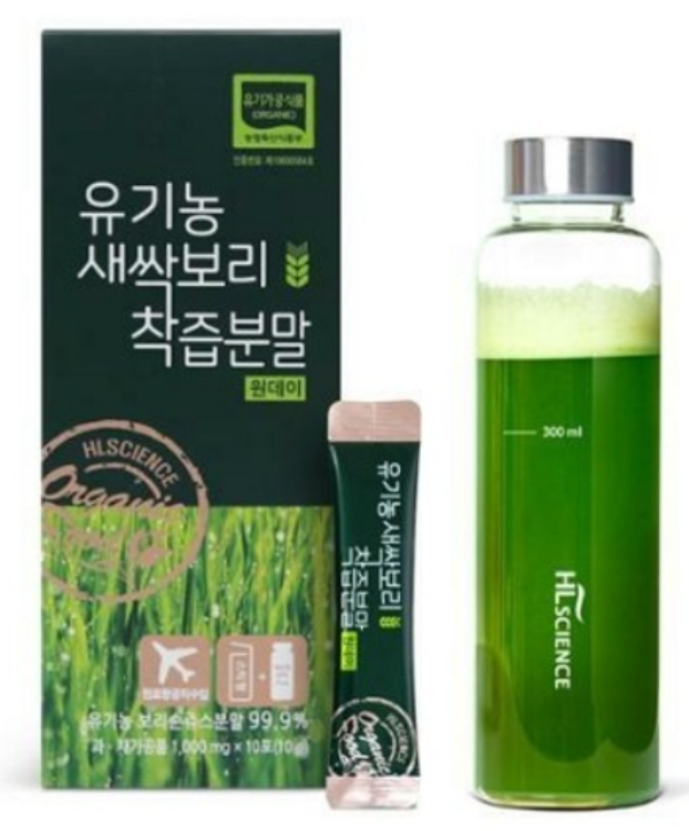 HL Science Young Barley Leaf Powder 10 Sticks + Bottle - 1Source