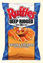 Ruffles Deep Ridged Loaded Bacon & Cheddar Potato Skins Flavored Potato ...