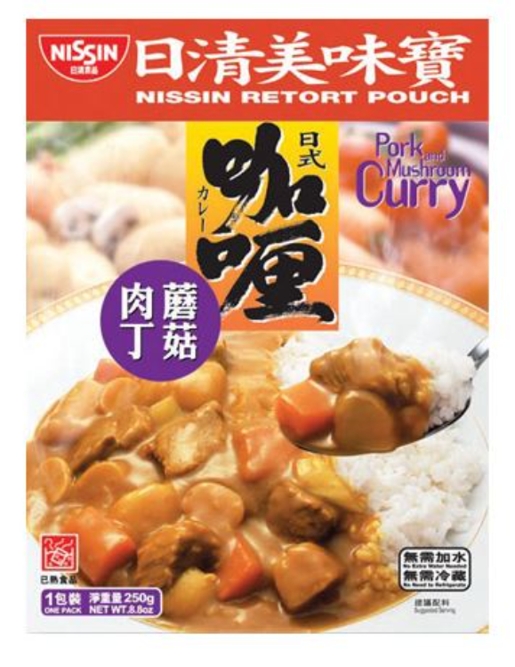 Nissin Retort Pouch Curry Pork And Mushroom Curry Flavour 日清美味寶 咖喱 ...