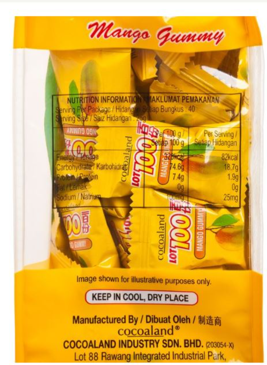 COCOALAND LOT100 MANGO GUMMY CANDY COCOALAND 百份百果汁軟糖 芒果 - 1Source