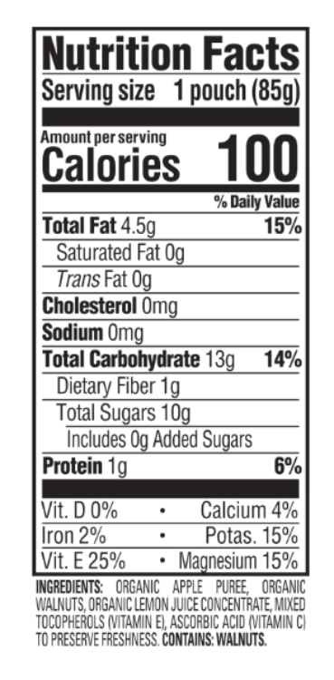 Happy Baby Organics Nutty Blends Apples & Walnut Butter Pouch - 1Source