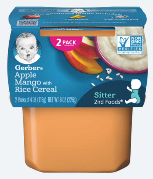 Gerber 2ND FOODS Apple Mango With Rice Cereal - 1Source