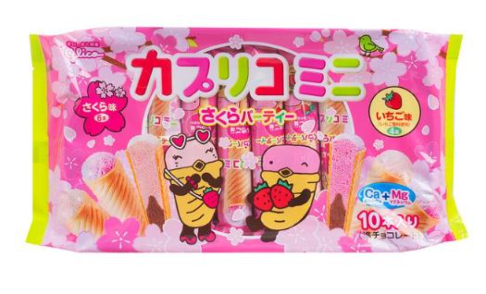 GLICO CAPLICO MINI CONE STICKLARGE BAG SAKURA PARTY) 固力果 雜錦迷你脆筒 櫻花派對 ...