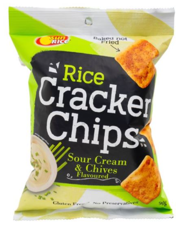 SUNRICE SOUR CREAM & CHIVES RICE CRACKER CHIP SUNRICE 薄脆米餅 香蔥酸忌廉味 - 1Source