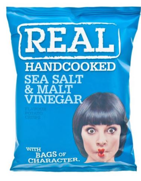 REAL HAND COOKED CRISPS SEA SALT AND MALT VINEGAR POTATO CHIPS REAL ...