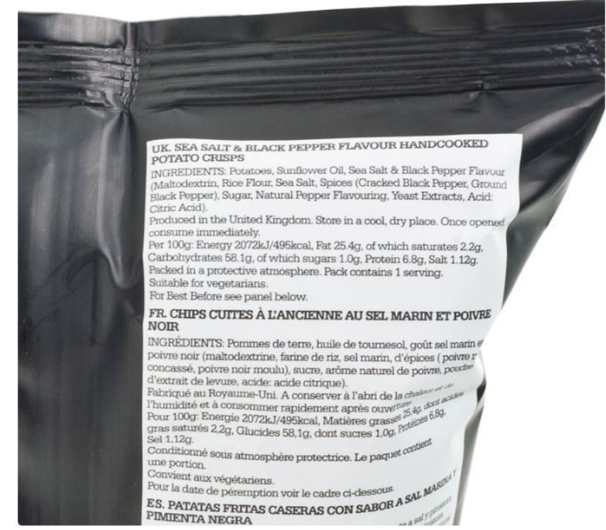 REAL HAND COOKED CRISPS SEA SALT AND BLACK PEPPER POTATO CHIPS REAL ...