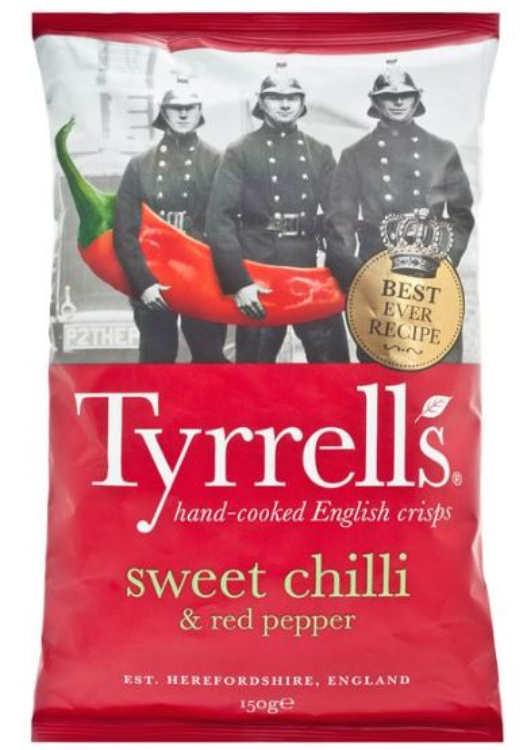 TYRRELLS SWEET CHILLI & RED PEPPER CRISPS TYRRELLS 薯片 甜紅胡椒味 - 1Source