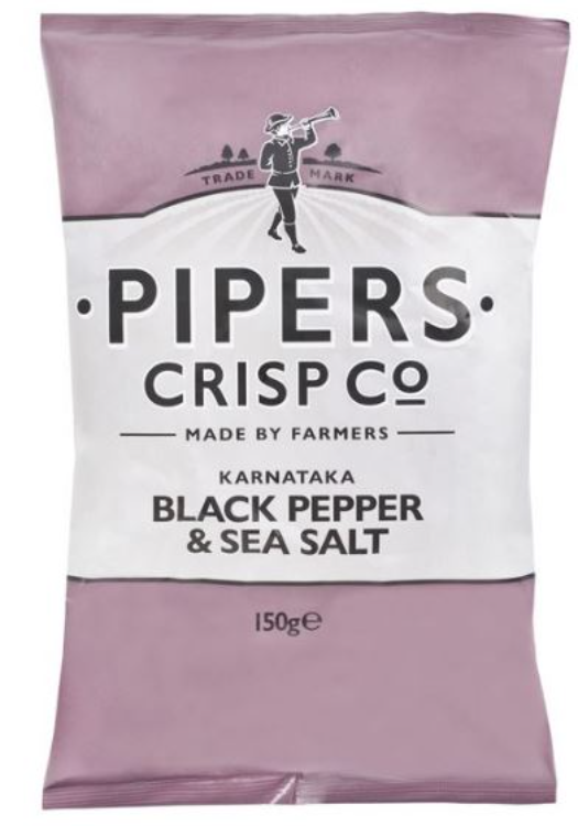 PIPERS CRISPS POTATO CHIPS BLACK PEPPER AND SEA SALT PIPERS CRISPS ...