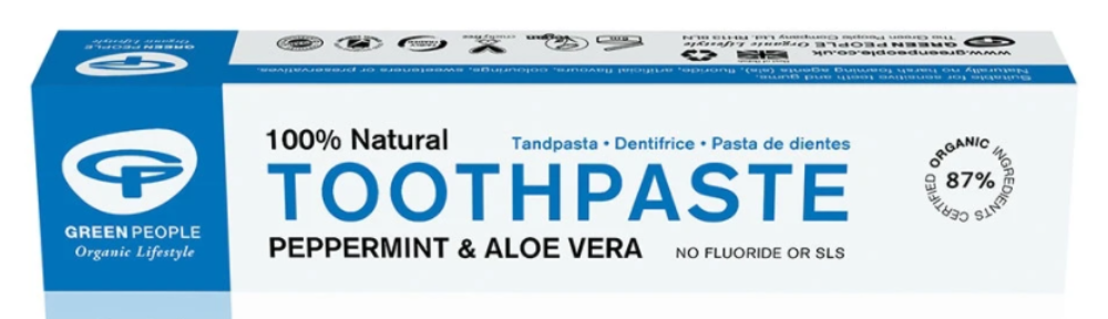 GREEN PEOPLE Organic Lifestyle PEPPERMINT & ALOE VERA TOOTHPASTE - 1Source