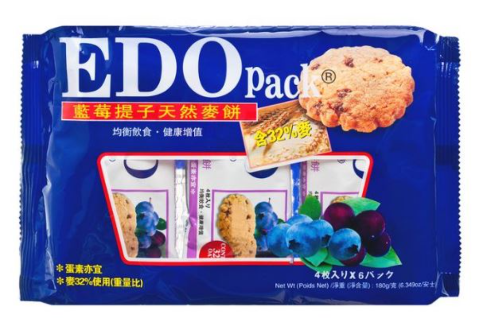 EDO PACK CRACKERS BLUEBERRY RAISIN OAT EDO PACK 天然營養麥餅 藍莓提子 - 1Source