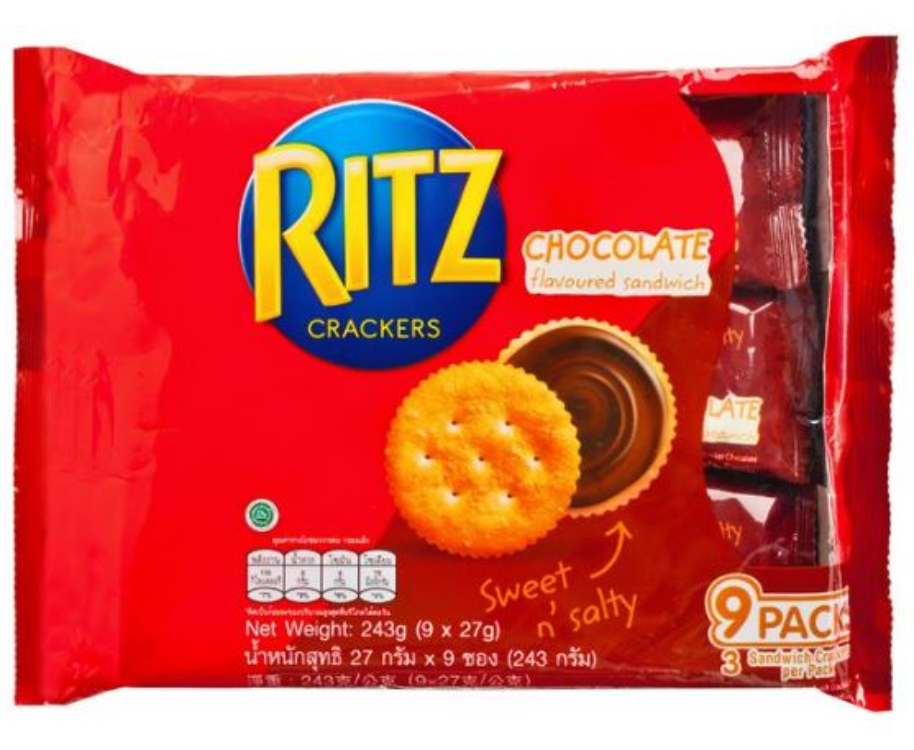 RITZ CHOCOLATE FLAVORED SANDWICH CRACKERS (FAMILY PACK) RITZ 利脆 夾心餅 朱古力 ...
