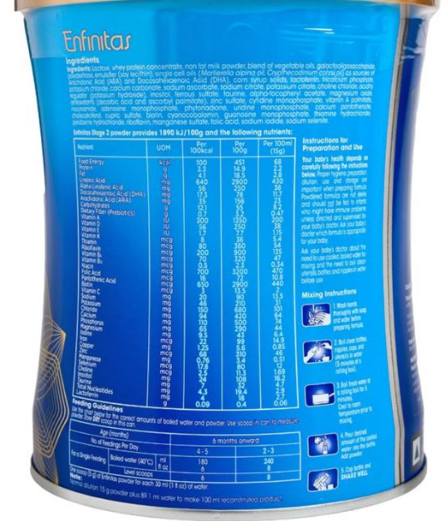 MEADJOHNSON ENFINITAS STAGE 2 MILK POWDER 美贊臣 ENFINITAS 2號 - 1Source