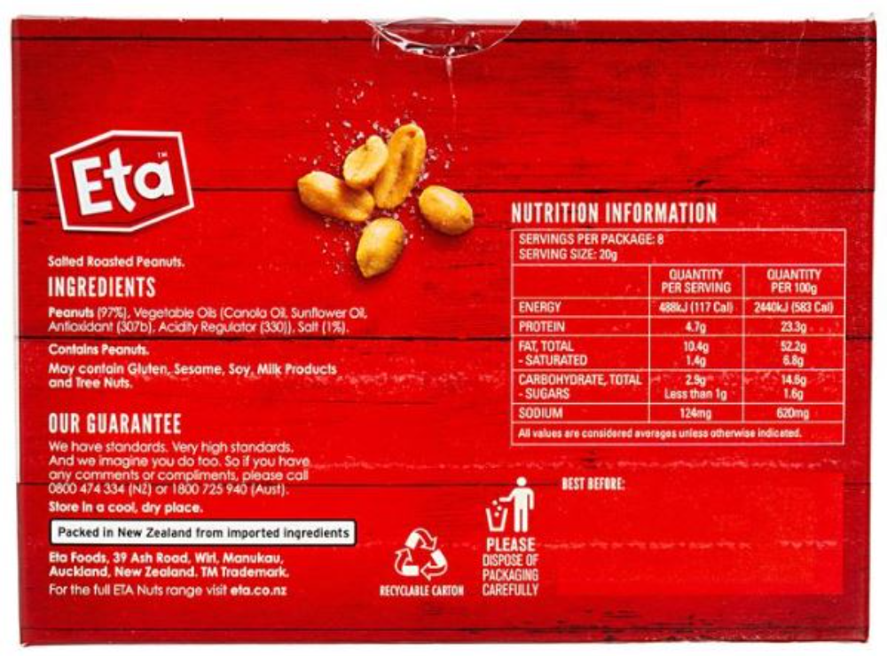 ETA SALTED PEANUTS MULTIPACK ETA 咸味花生粒 - 1Source